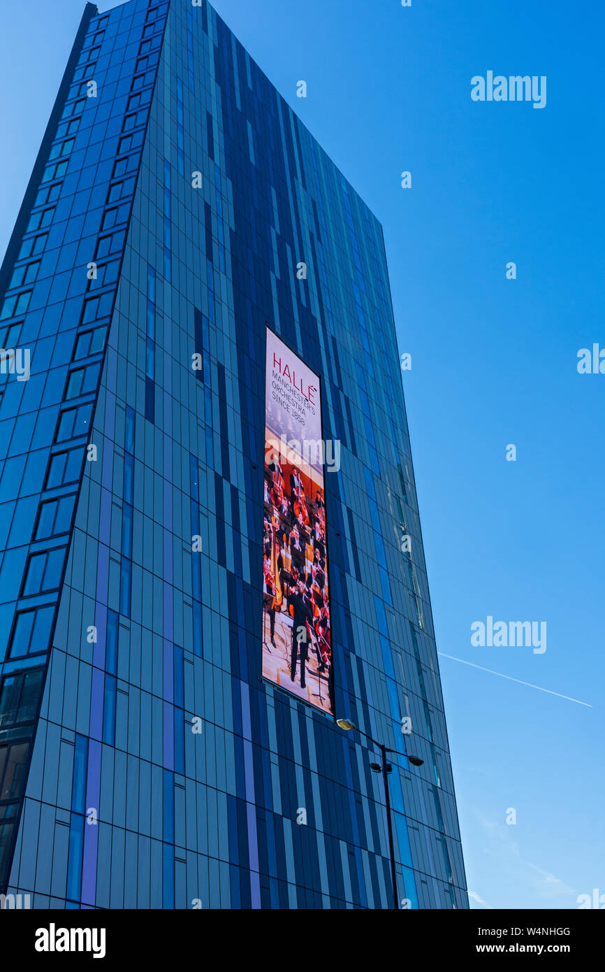 Large electronic media display screen on the side of the Axis Tower ...
