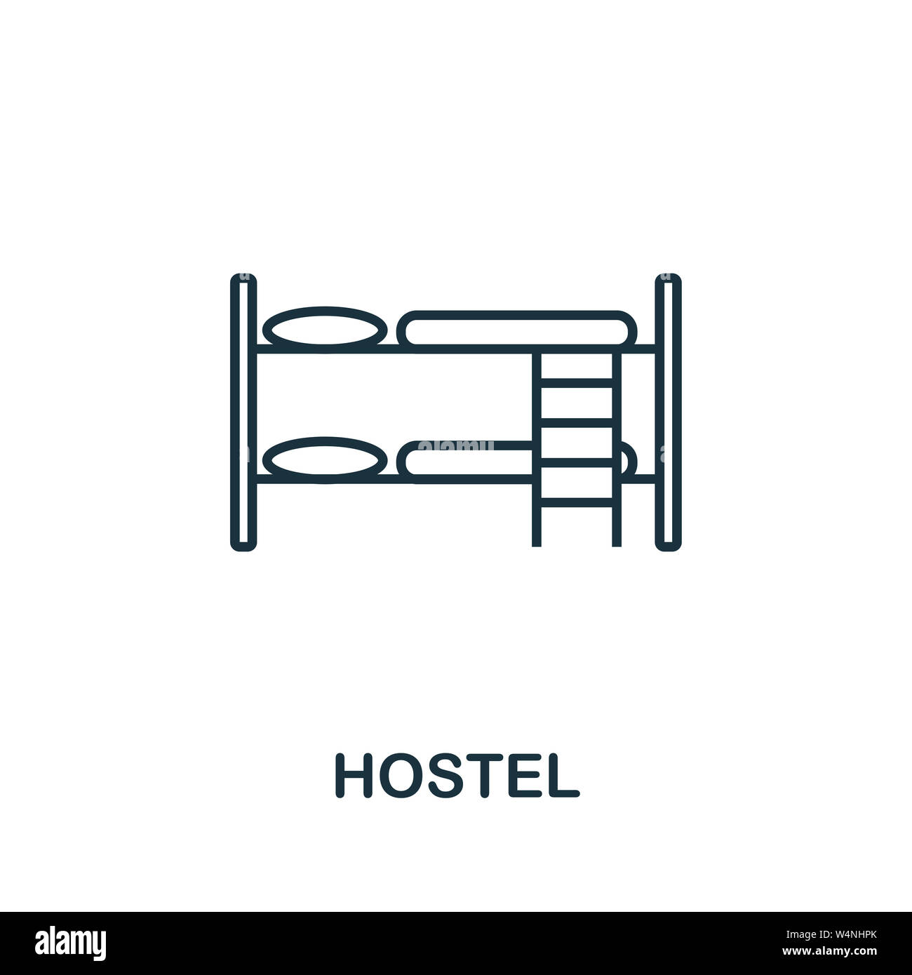 Hostel outline icon. Thin style design from city elements icons ...
