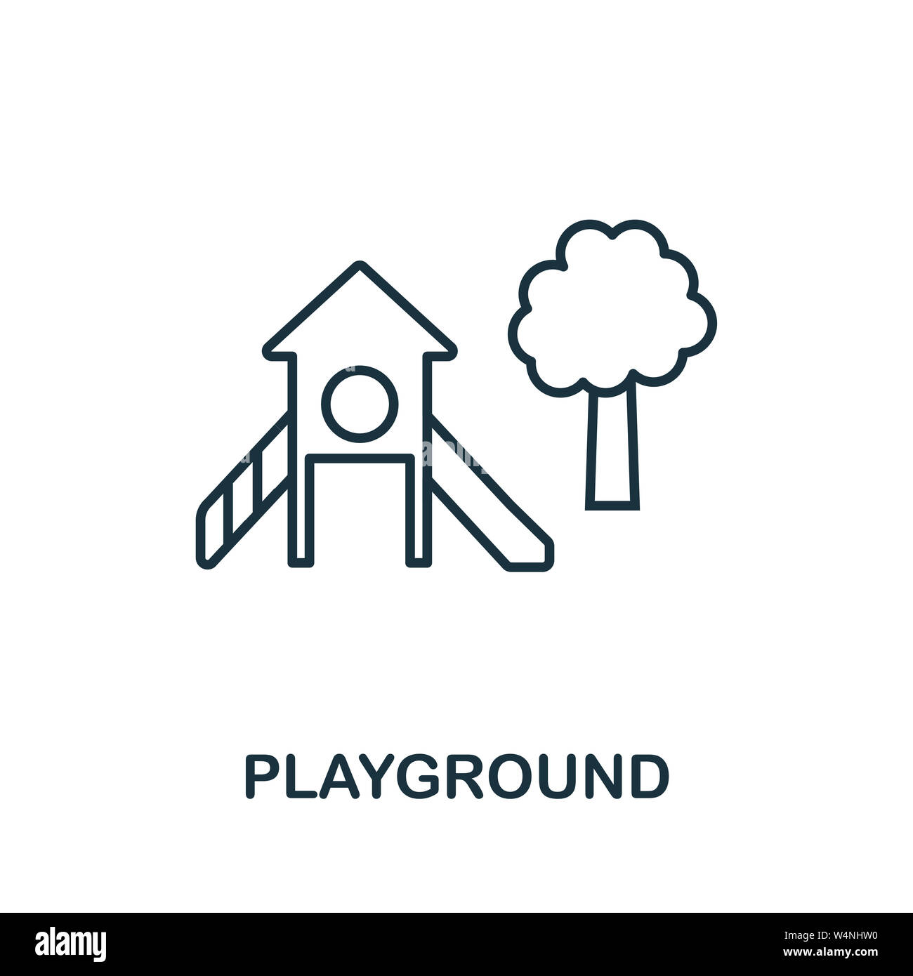 Playground outline icon. Thin style design from city elements icons ...