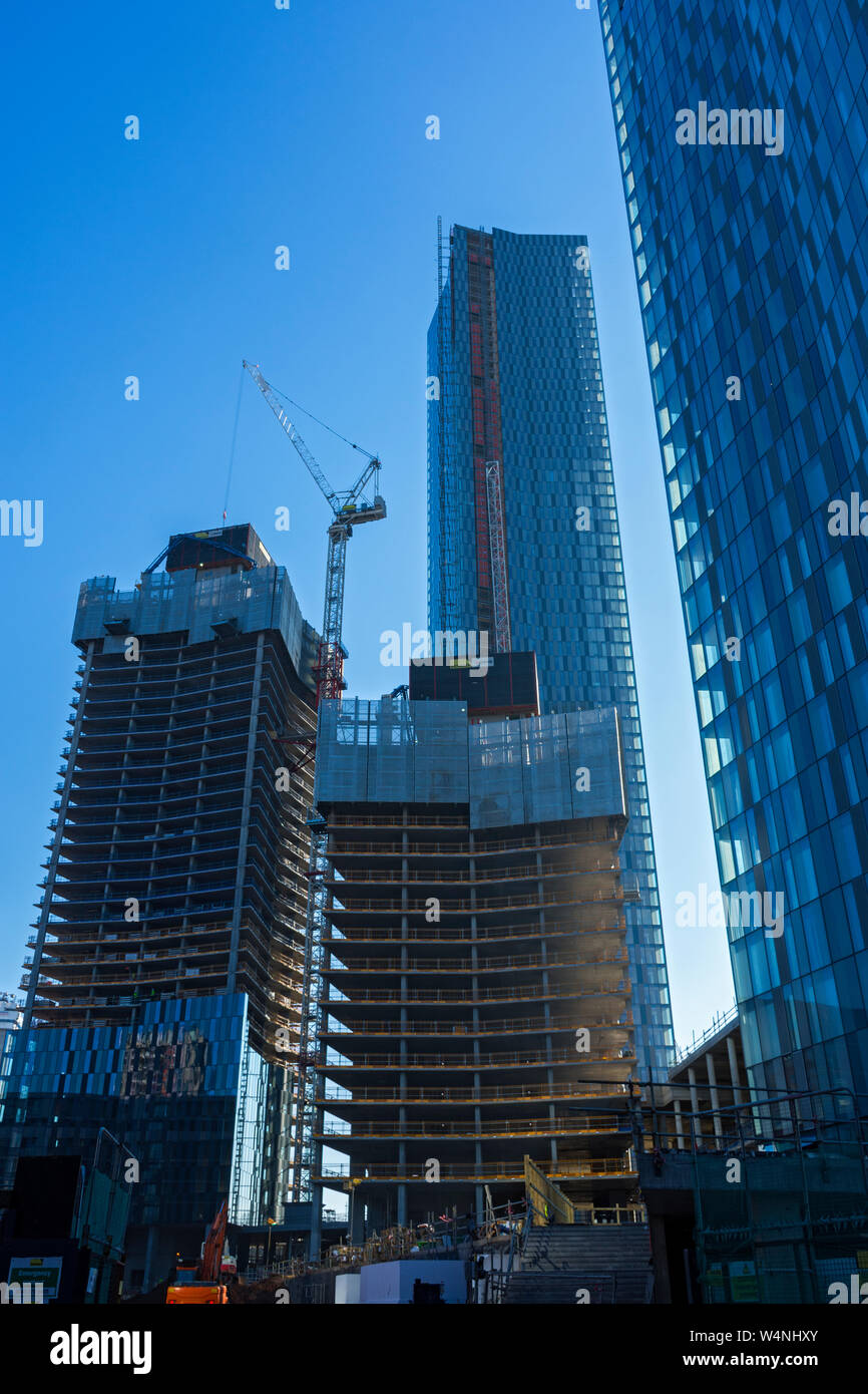The four Deansgate Square apartment blocks under construction (Feb 19 ...