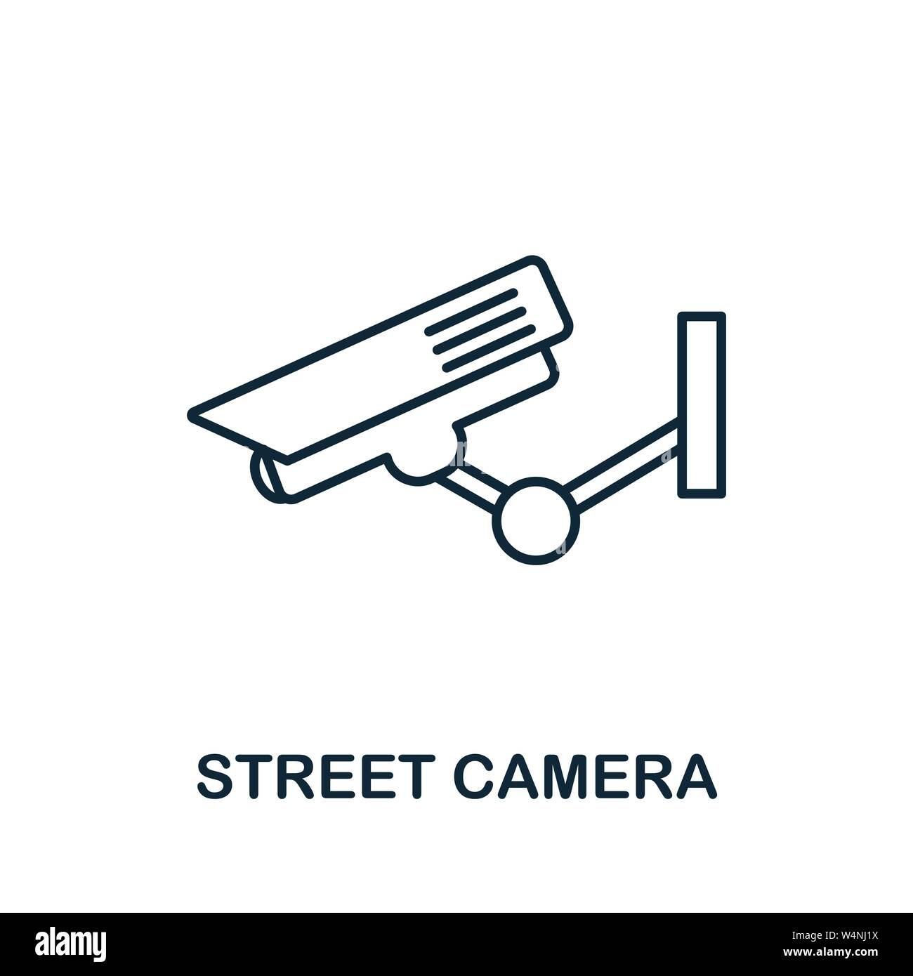 Street Camera outline icon. Thin style design from city elements icons ...