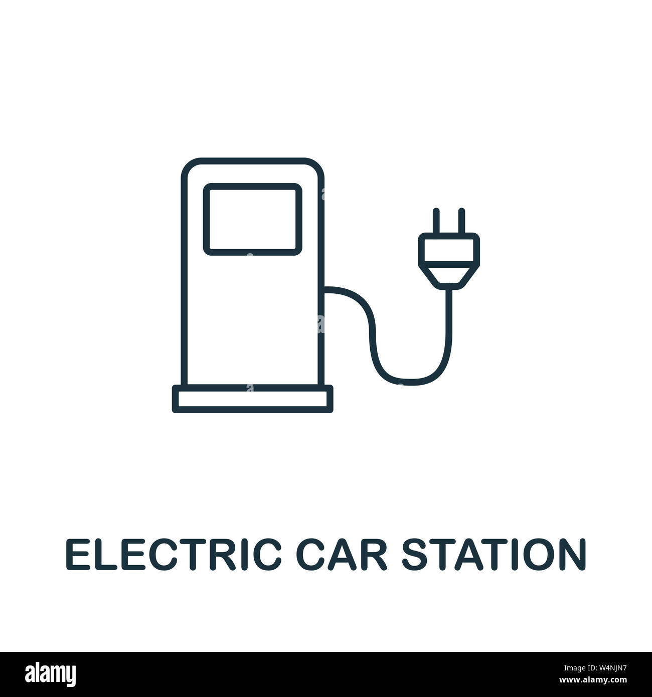 Electric Car Station outline icon. Thin style design from city elements ...