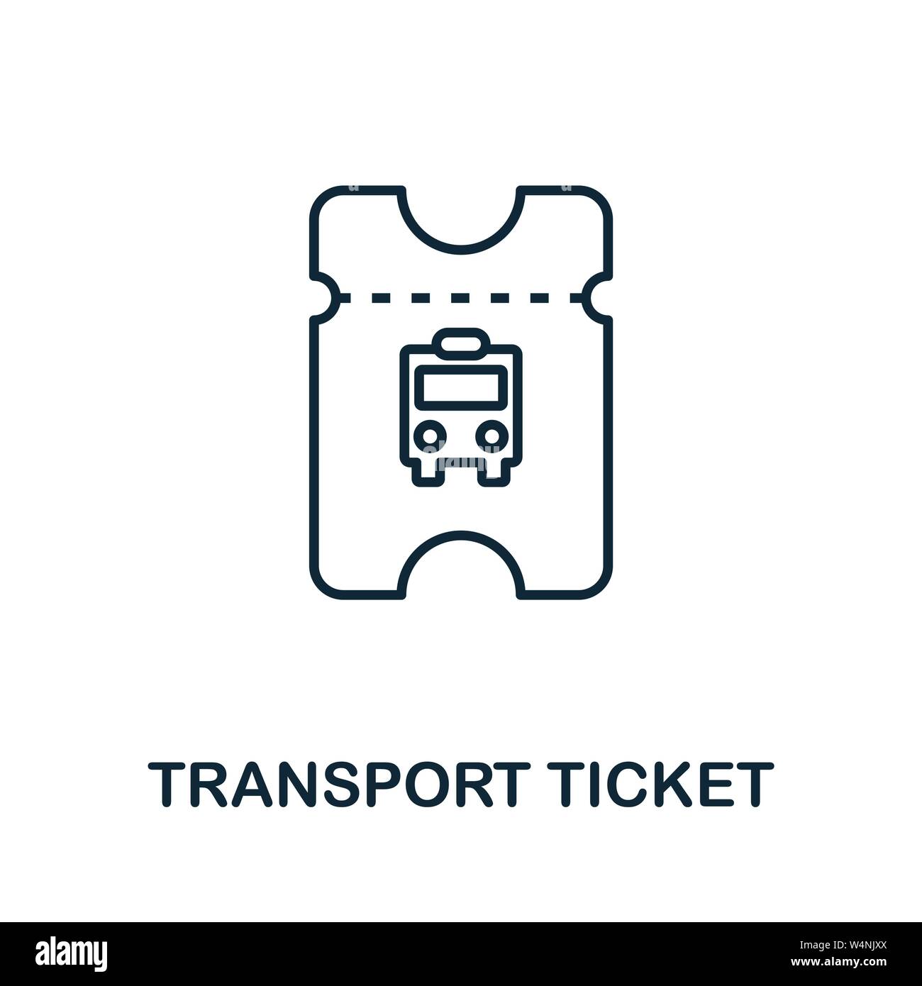 Transport Ticket outline icon. Thin style design from city elements ...