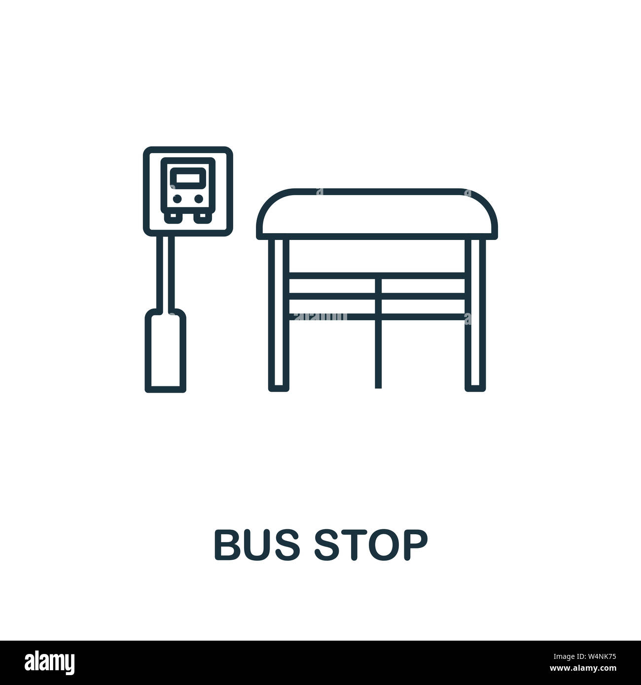 Bus Stop outline icon. Thin style design from city elements icons ...