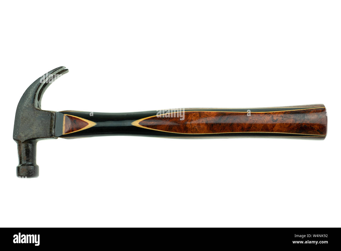 Old traditional curved claw hammer on white background Stock Photo - Alamy
