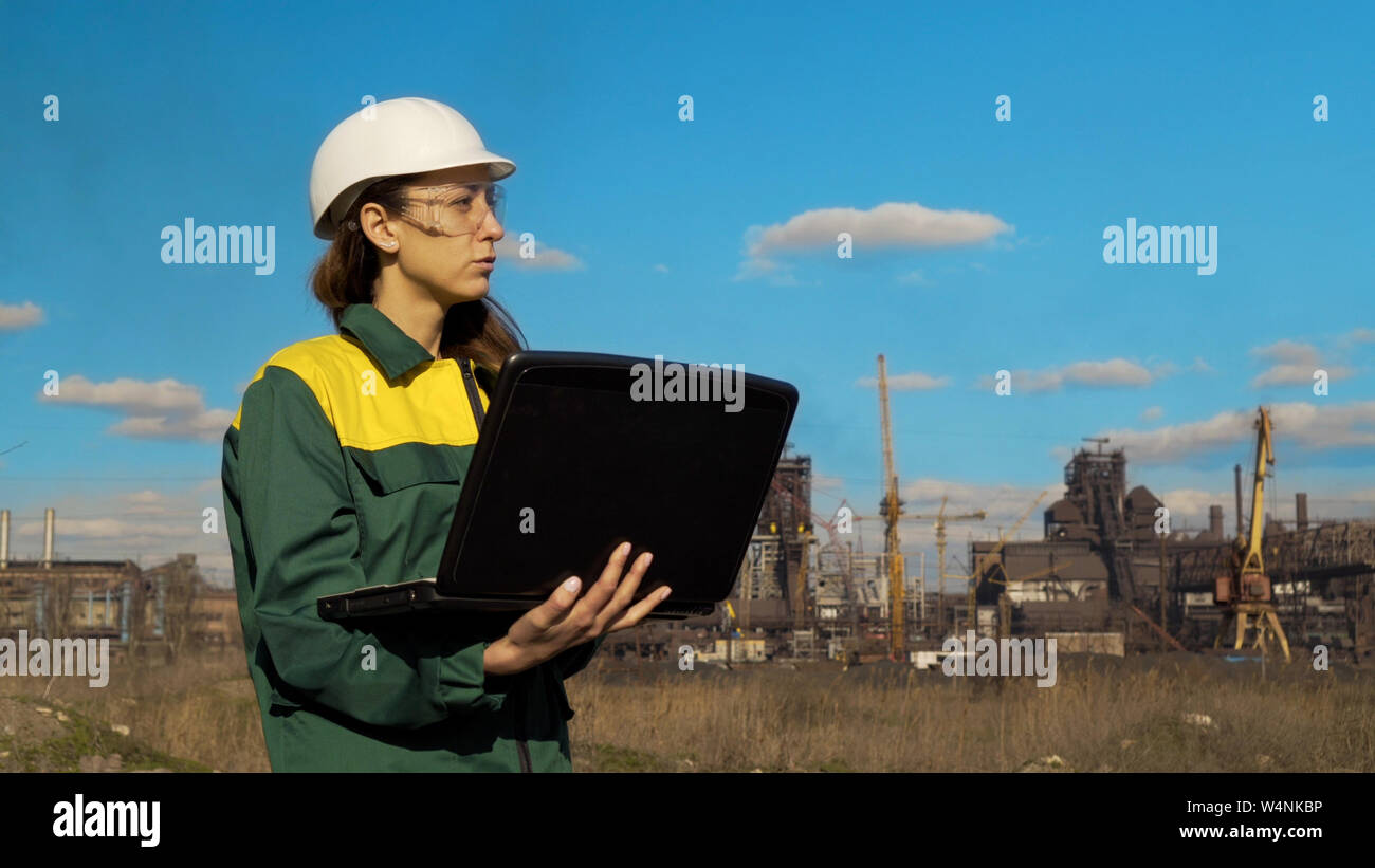 The portrait of Female engineer or architect. portrait of female ...