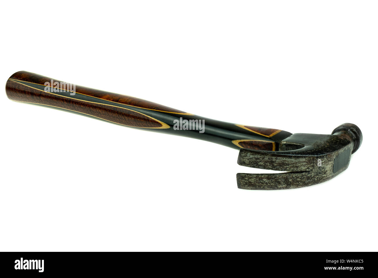 Old traditional curved claw hammer on white background Stock Photo - Alamy