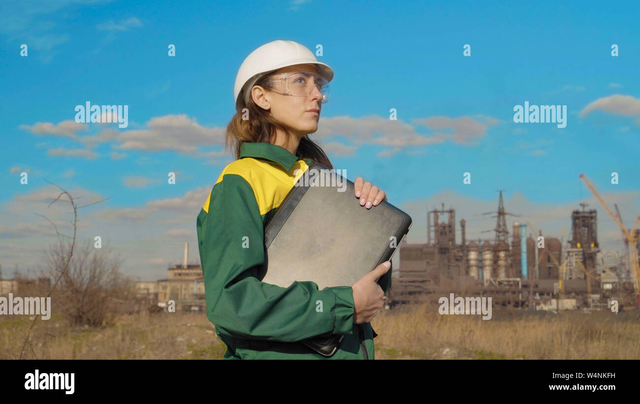 The portrait of Female engineer or architect. portrait of female ...
