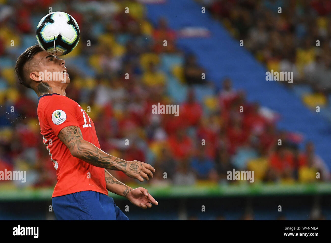 Rio de Janeiro, Brazil, JUNE 24, 2019. Soccer player Vargas of Chile ...
