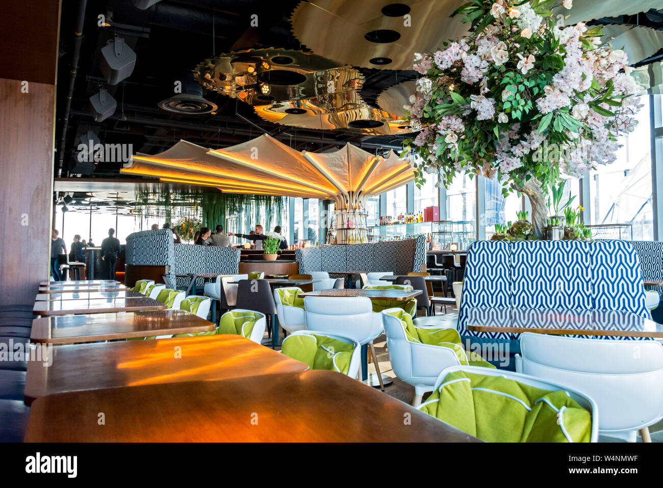 Inside the 20 Stories restaurant at the No.1 Spinningfields building ...