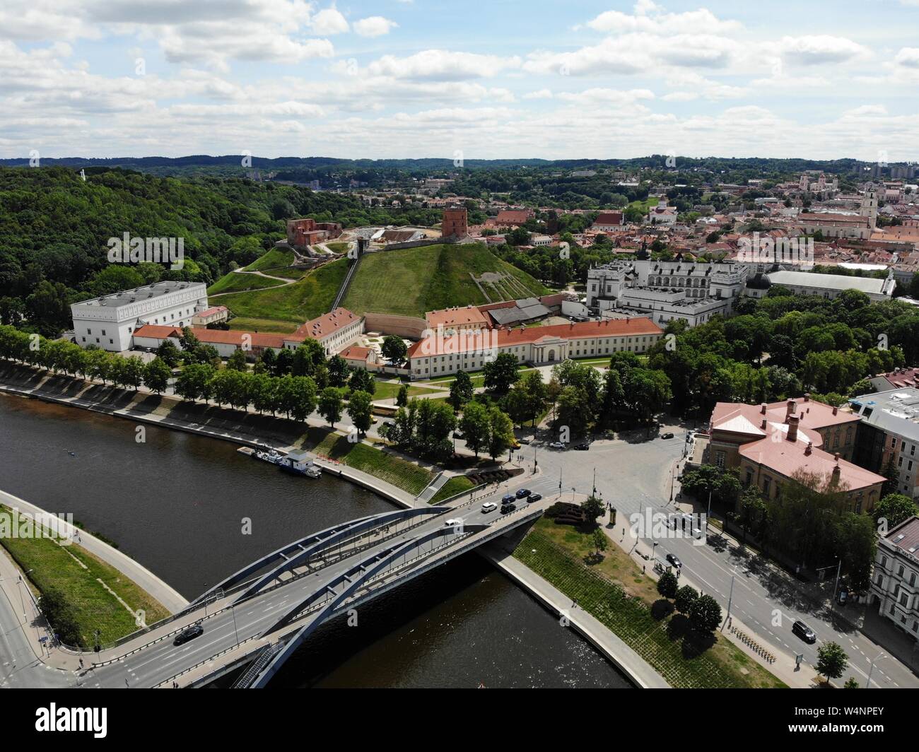 Outstanding view from Above on the beautiful and calm city Vilnus. The ...