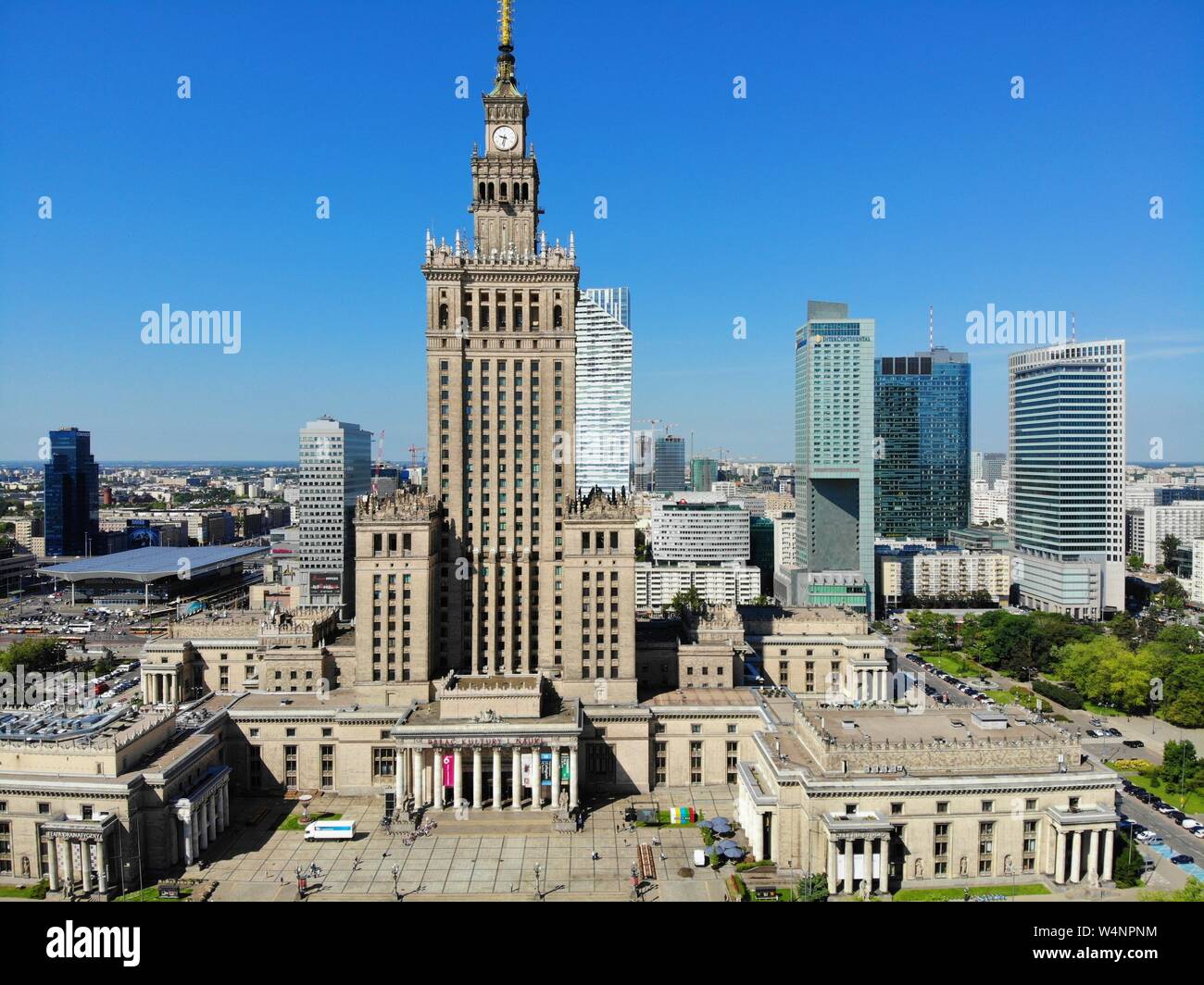 Amazing view from above. The capital of Poland. Great Warsaw. city ...
