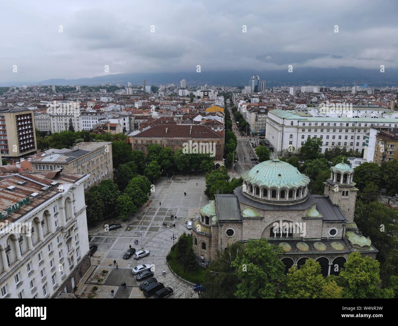 View from above. Great capital of Bulgaria,pearl of Balkans - Sofia. Place of culture, religion ...