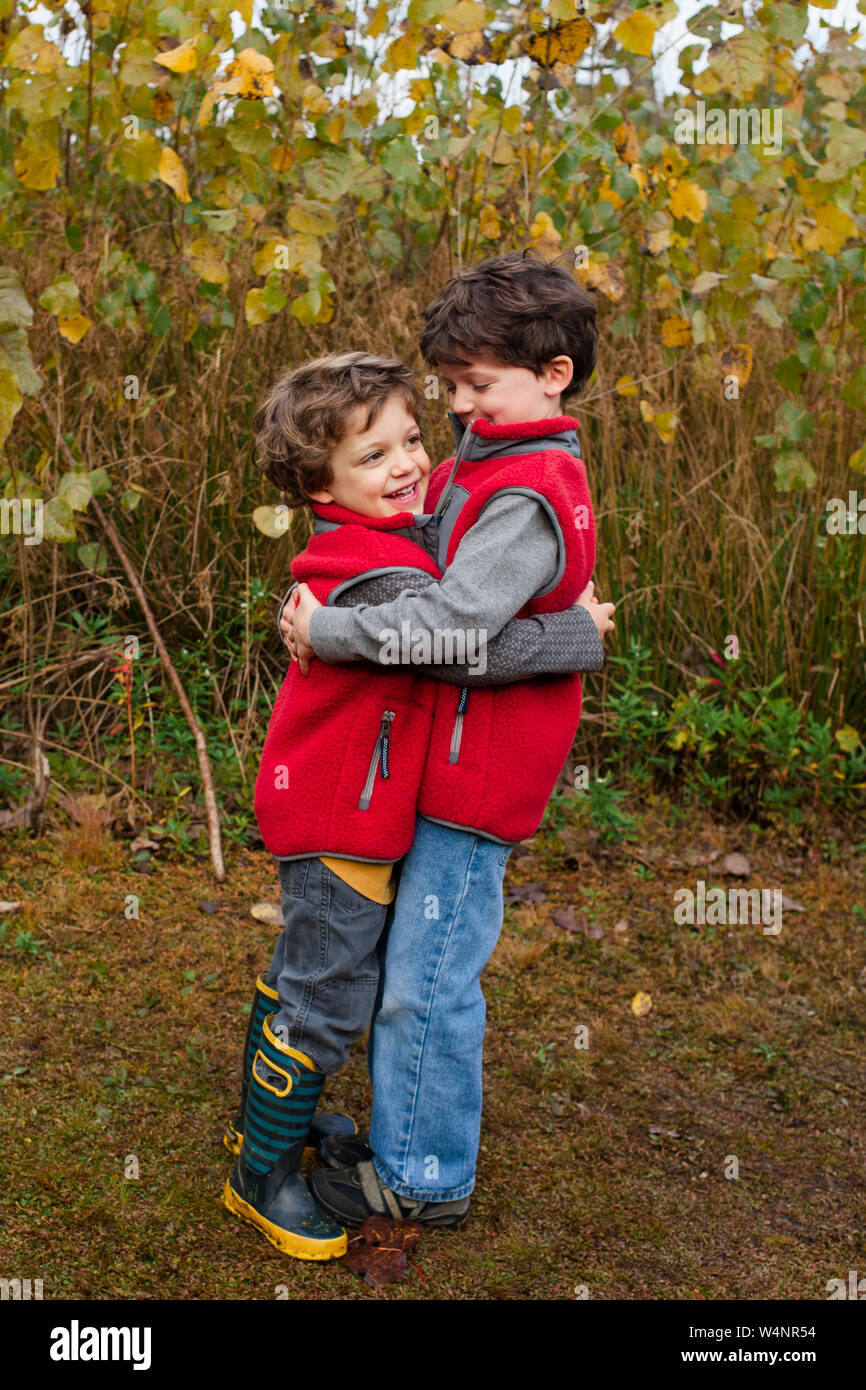 Two brothers hug hi-res stock photography and images - Alamy