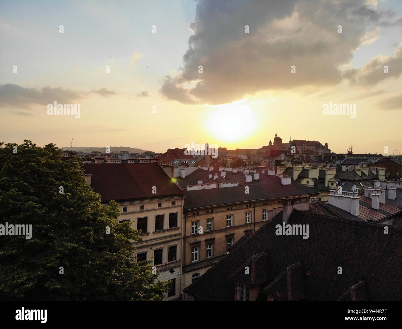 Aerial photo from drone. The culture and historical capital of Poland ...