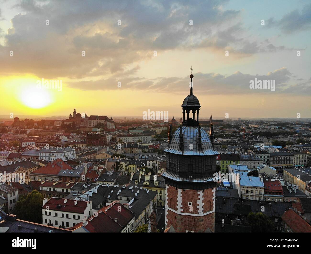 Aerial photo from drone. The culture and historical capital of Poland ...