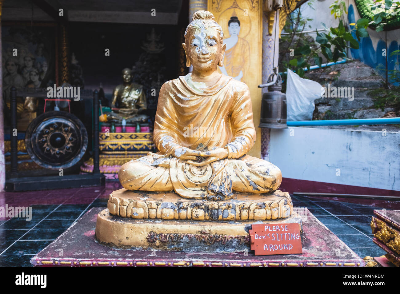 Small Buddha Statue at A Local Temple in Thailand Stock Photo - Alamy