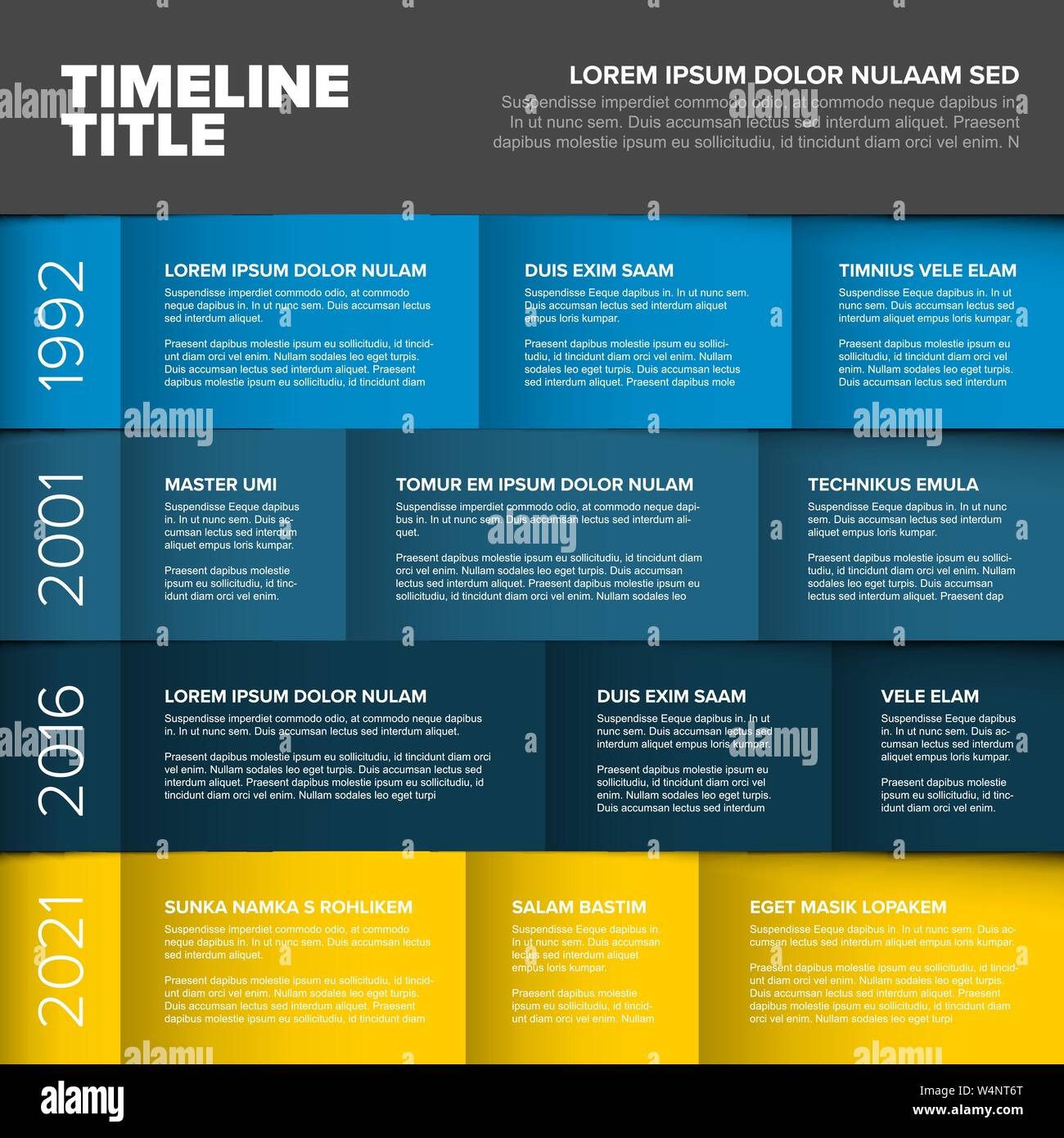 Vector multipurpose Infographic timeline table template made from four ...