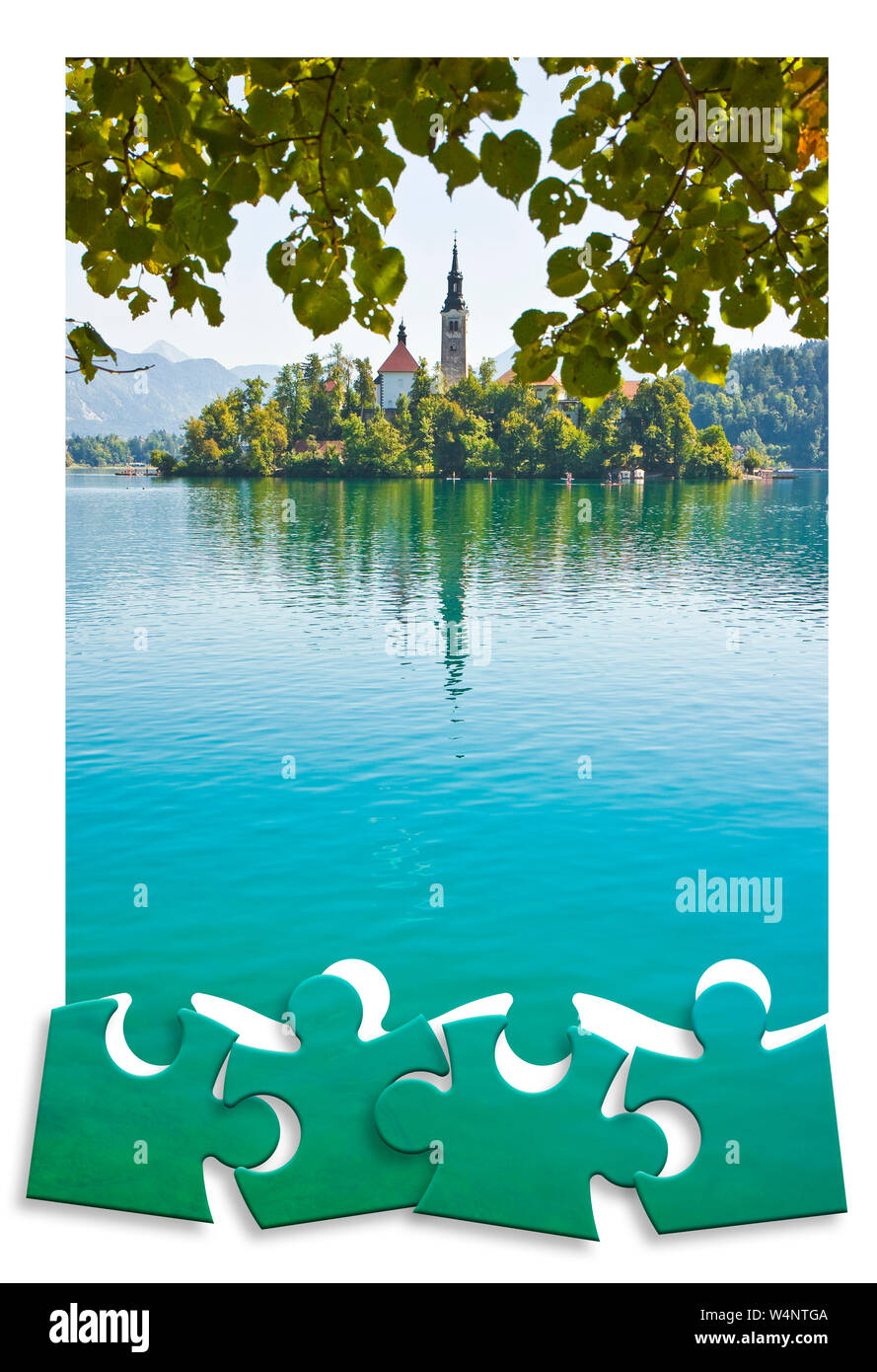 Bled castle on lake Cut Out Stock Images & Pictures - Alamy