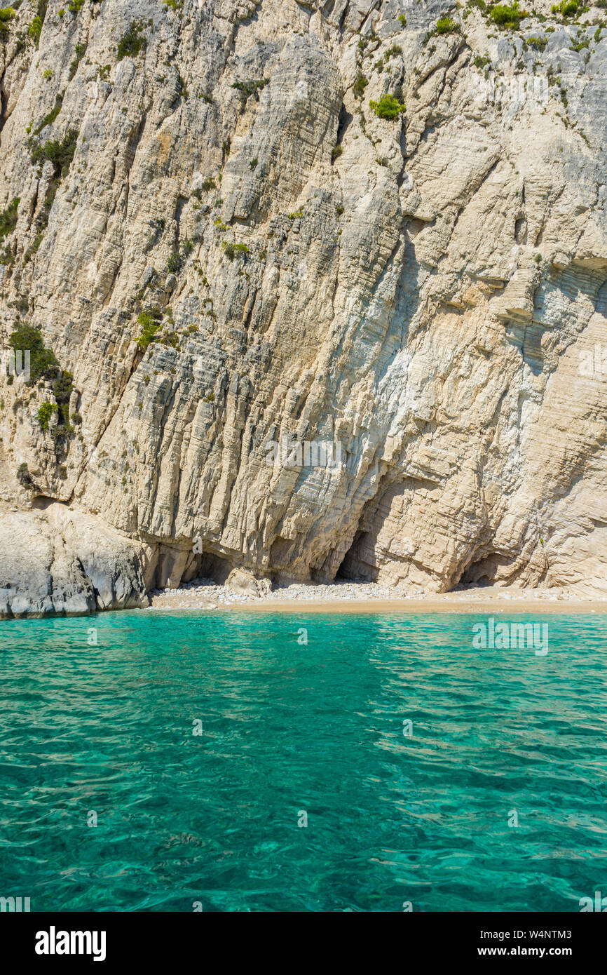 Greece, Zakynthos, White sand beach and turquiose water at impressive ...