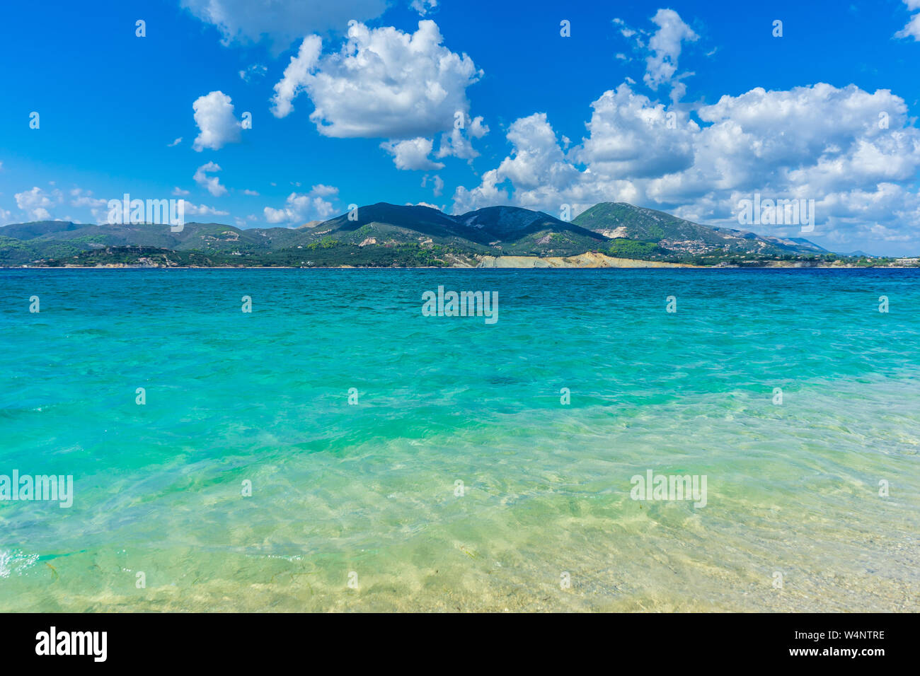 Greece, Zakynthos, Azure ocean water of greek paradise island Stock ...