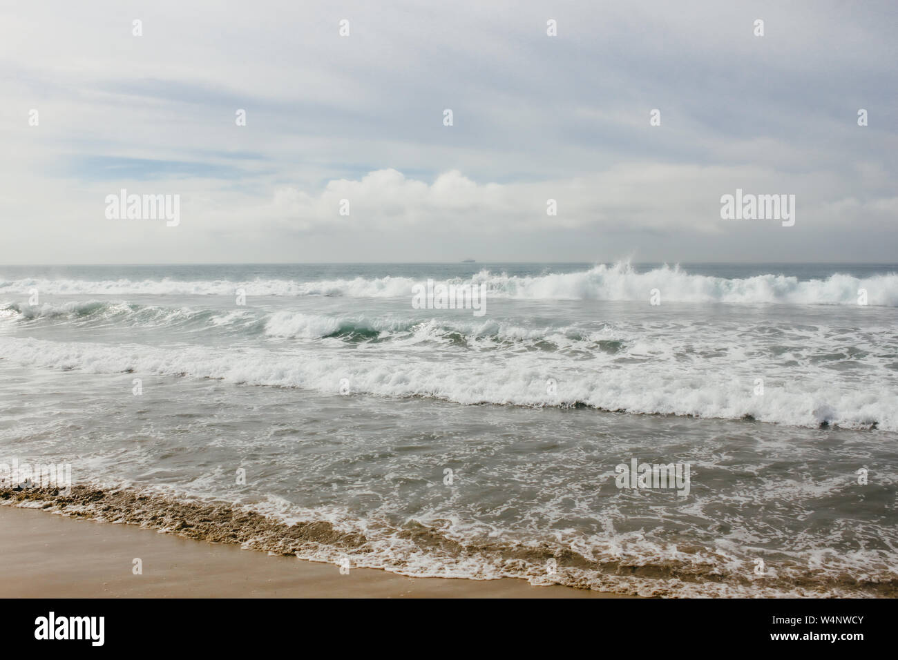 Beautiful Pacific Ocean in cloudy spring day in California Stock Photo ...