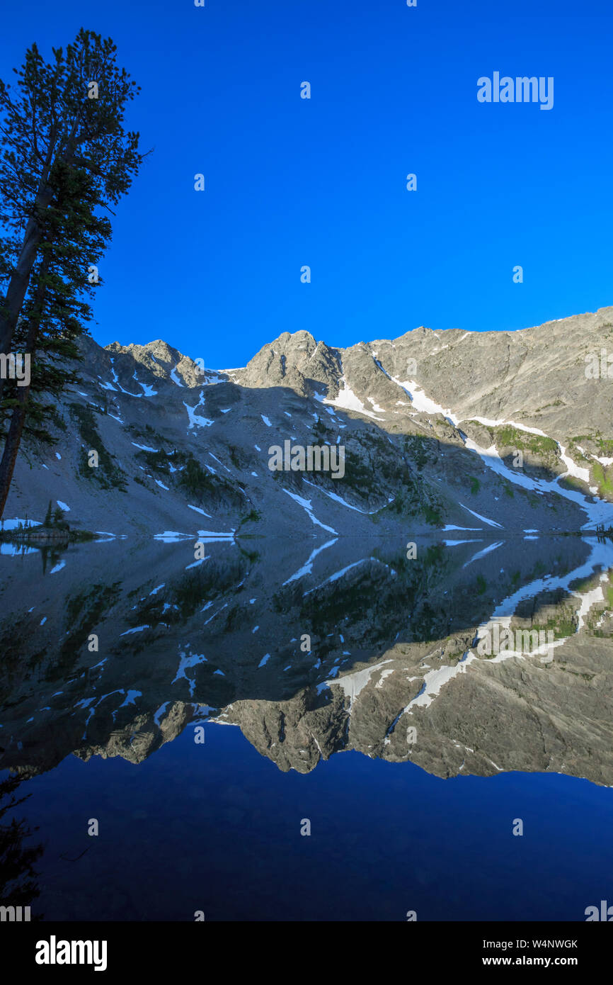 upper miner lake below sacajawea peaks in the beaverhead mountains near ...