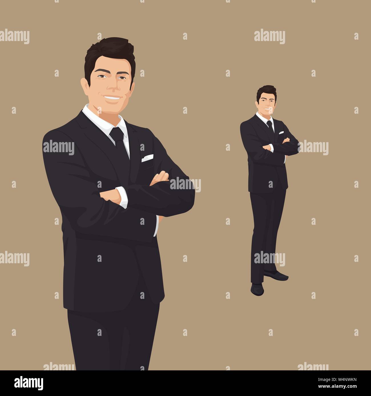 Elegant businessman in black costume. Boss, manager, businessman ...