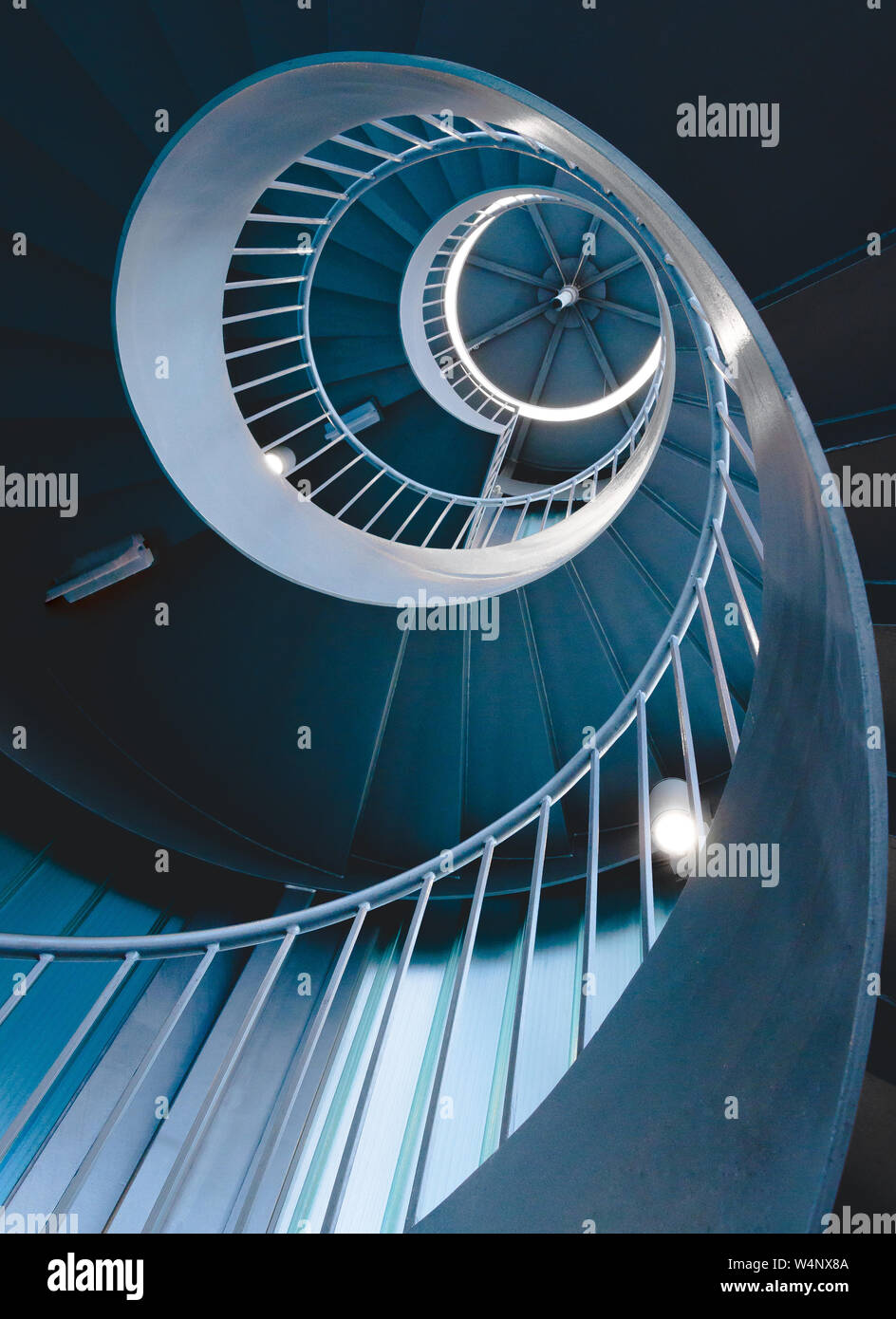 Blue spiral stairs hi-res stock photography and images - Alamy