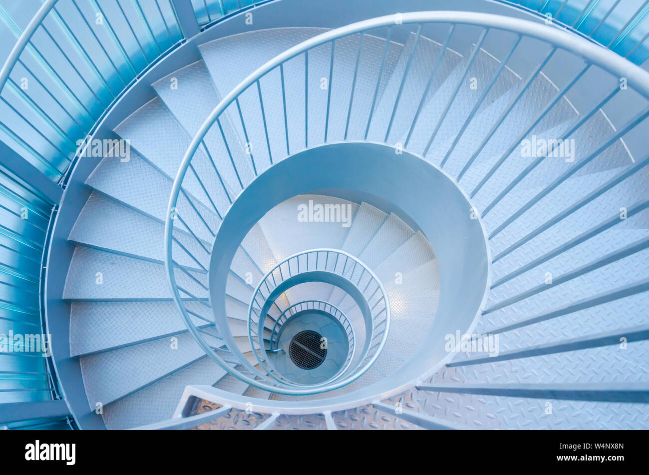Blue spiral stairs Stock Photo - Alamy