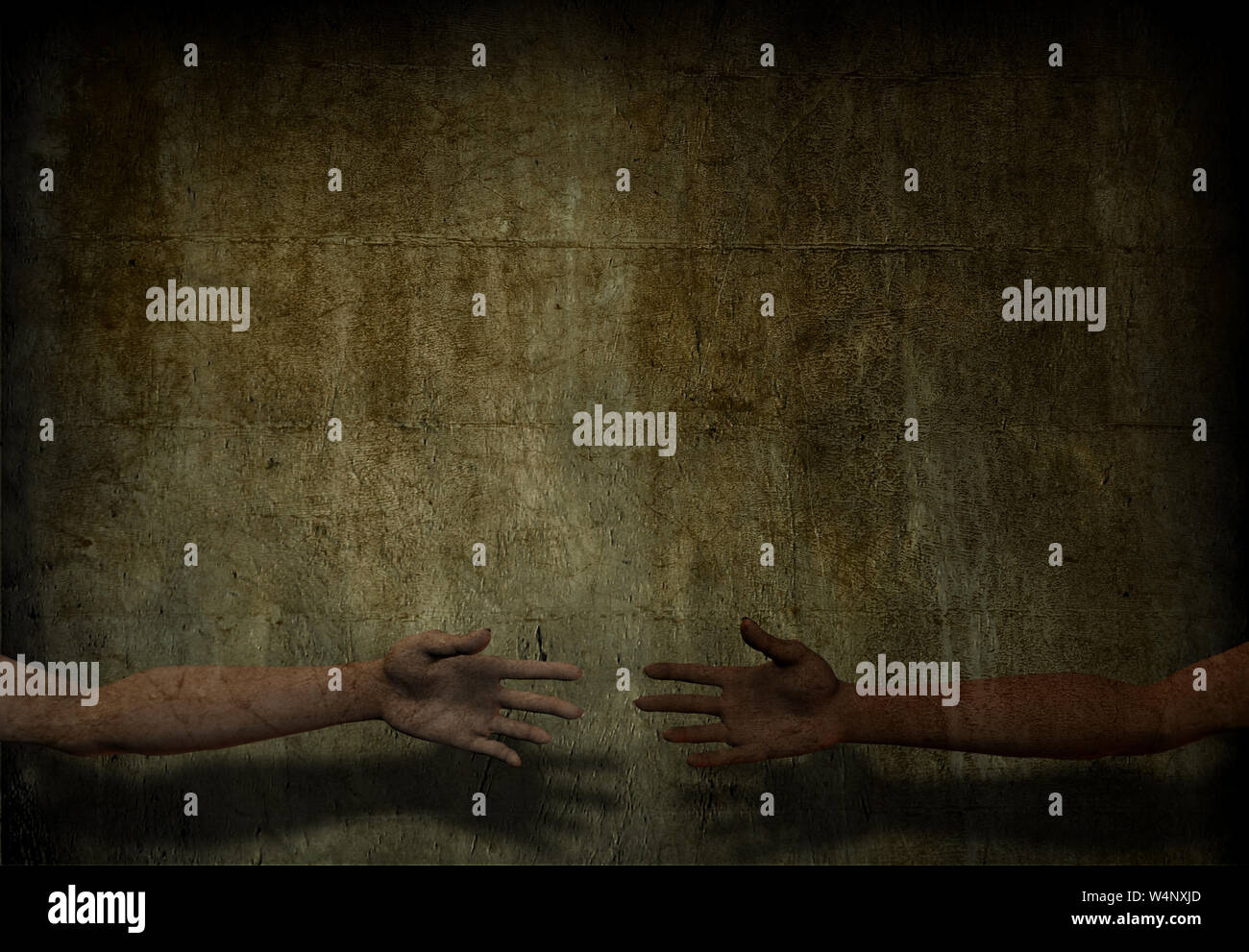 Hands on grungy abstract background Stock Photo - Alamy