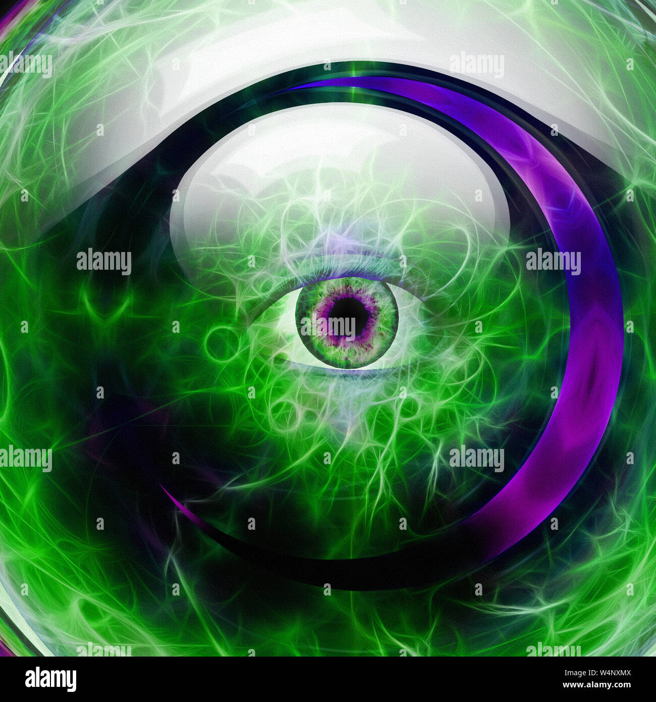 Crystal Ball with all seeing eye Stock Photo - Alamy