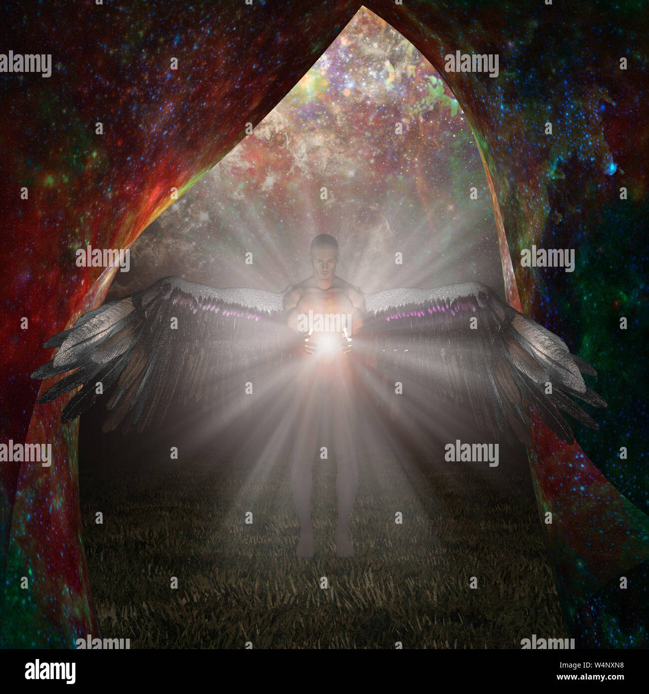 Angel being holds light hi-res stock photography and images - Alamy