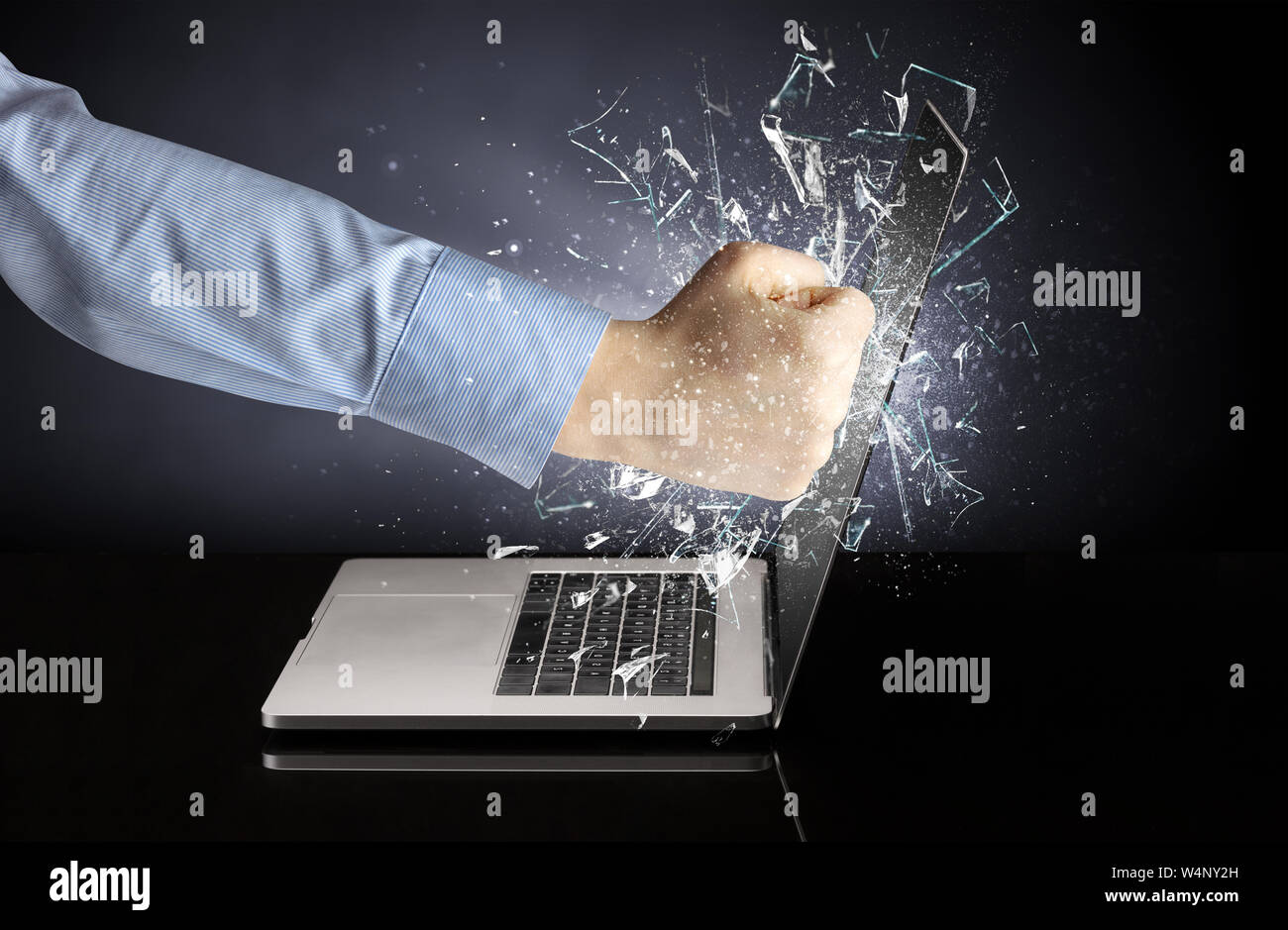 Fist hitting a computer screen hi-res stock photography and images - Alamy