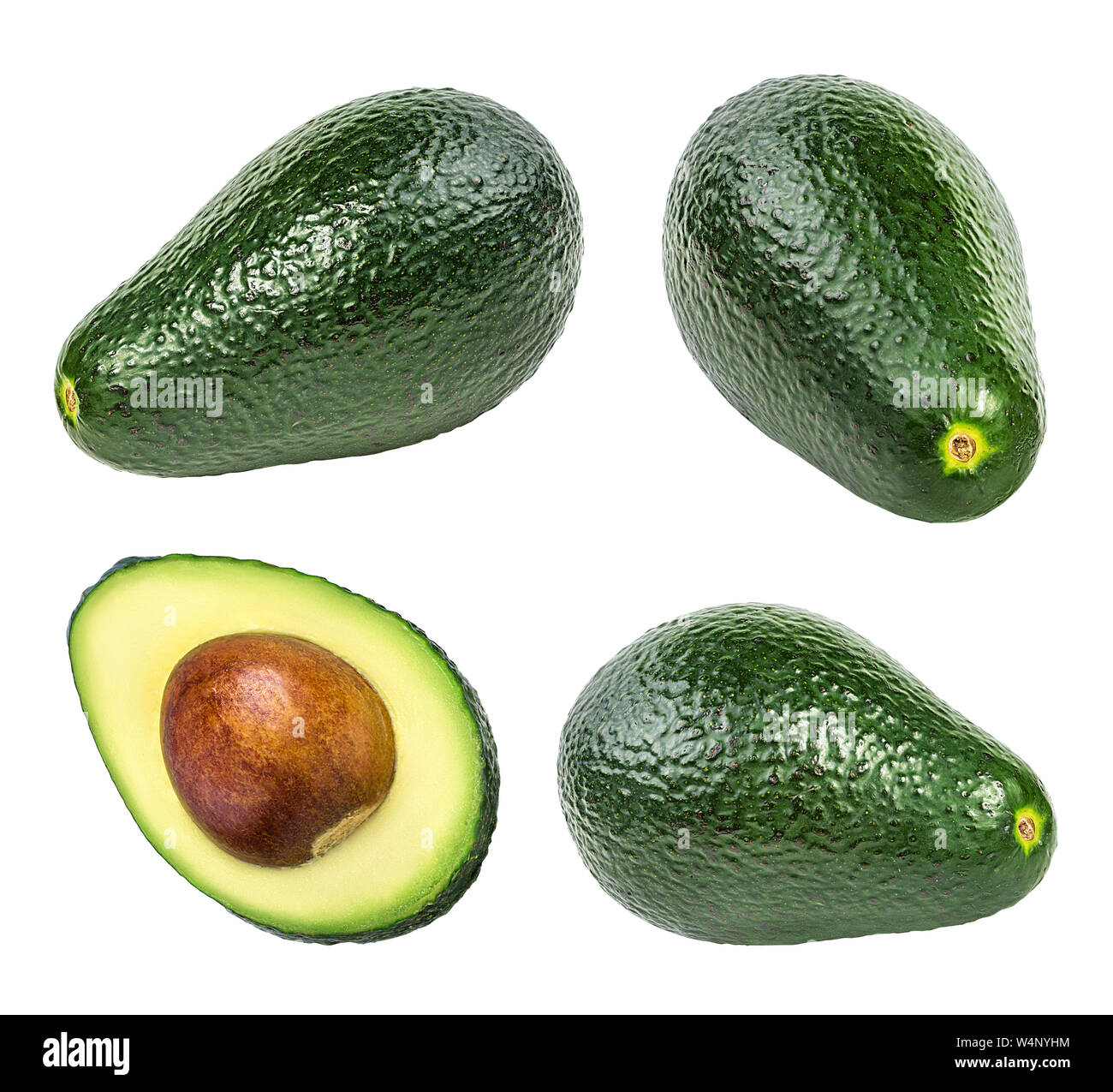 Fresh avocado fruits isolated on white background with clipping path ...