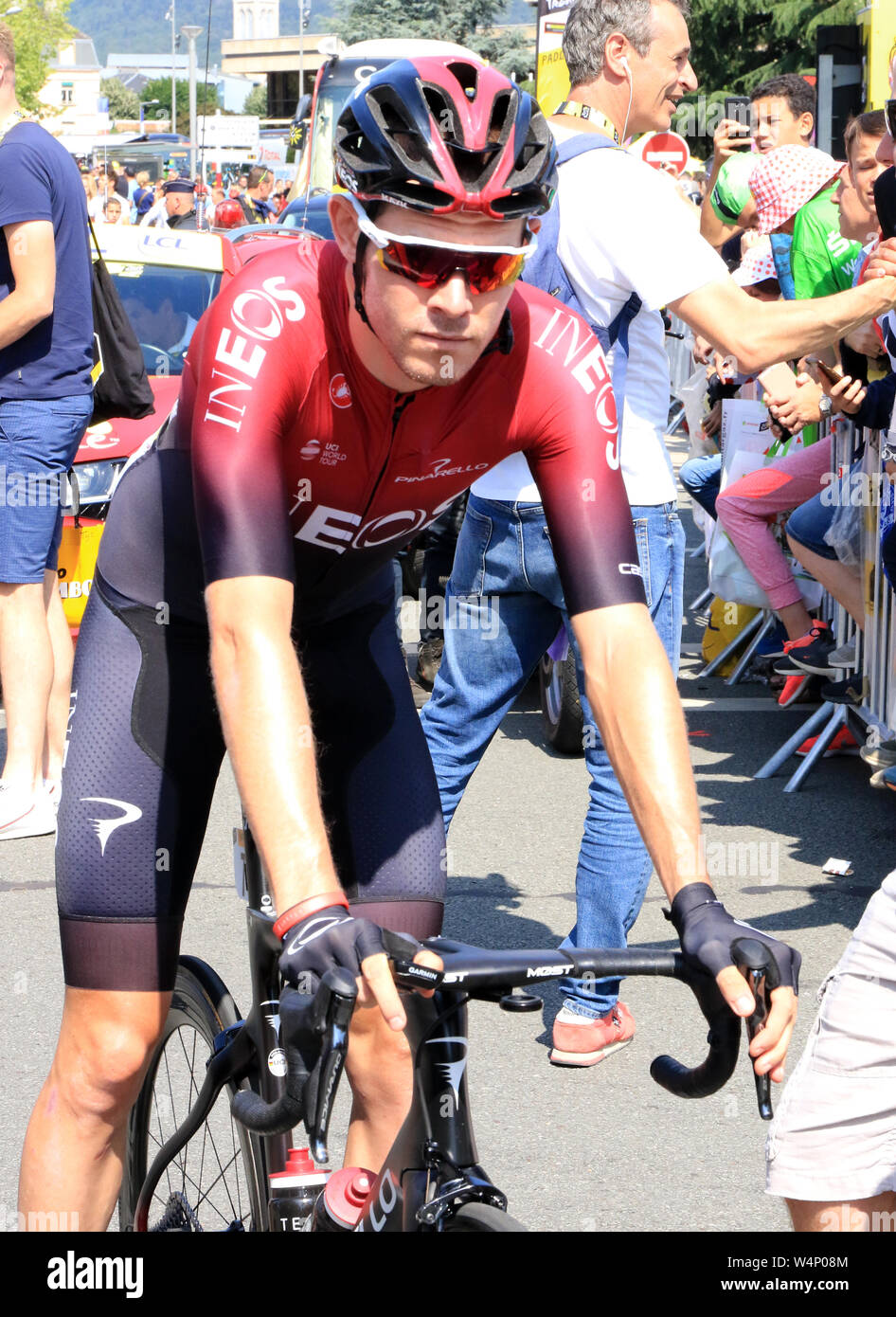 Team INEOS' Luke Rowe after Stage 17 of the Tour de France 2019 Stock ...