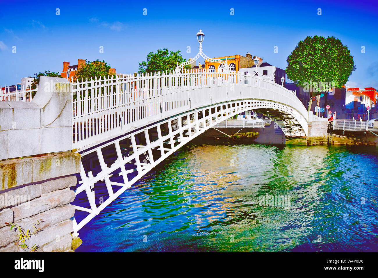 The most famous bridge in Dublin called "Half penny bridge" due to the ...