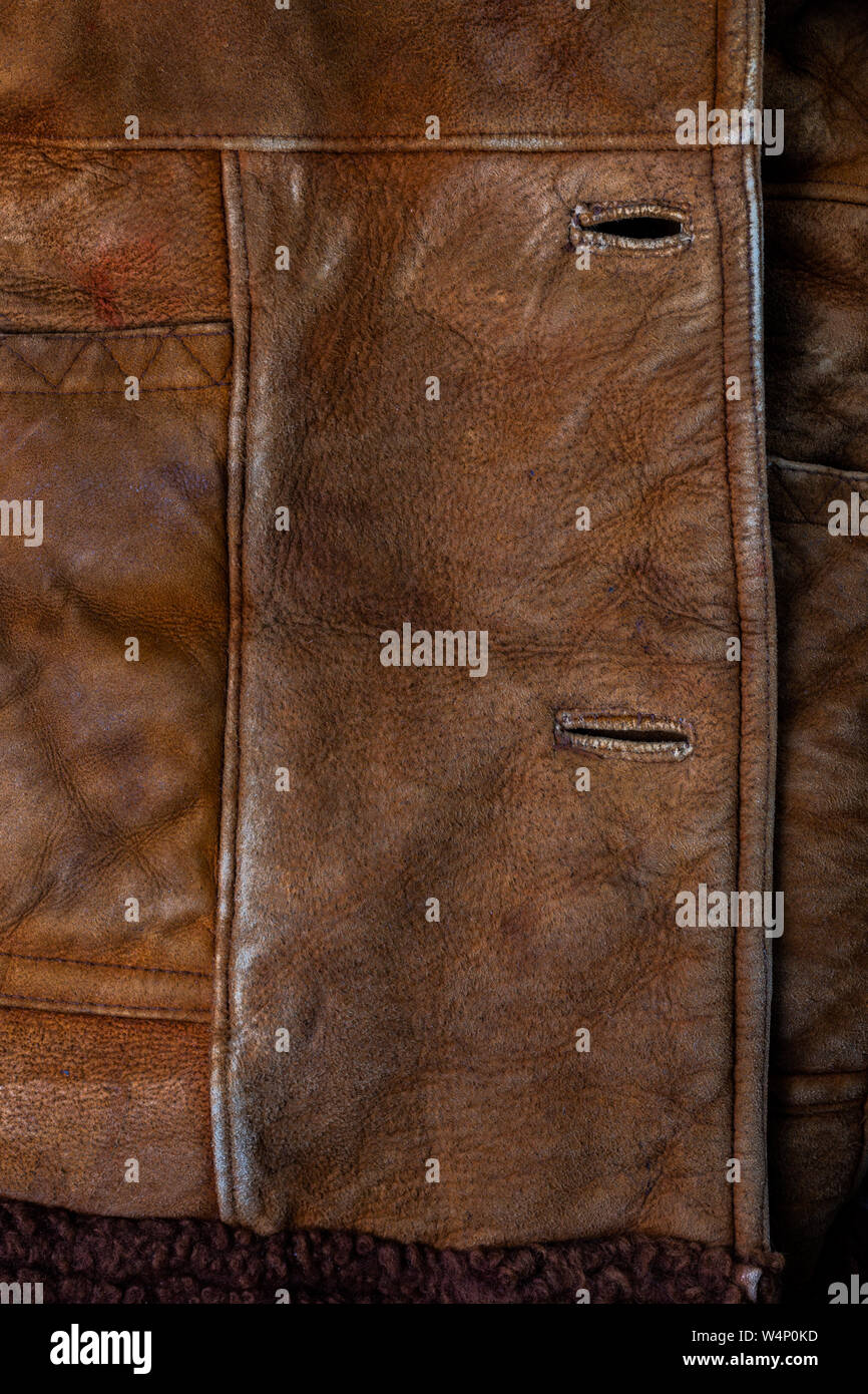 Old leather jacket texture hi-res stock photography and images - Alamy