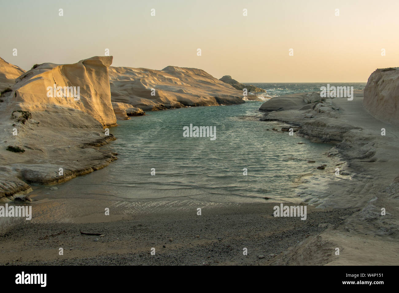 Sarakíniko beach in the morning, Milos island Stock Photo - Alamy