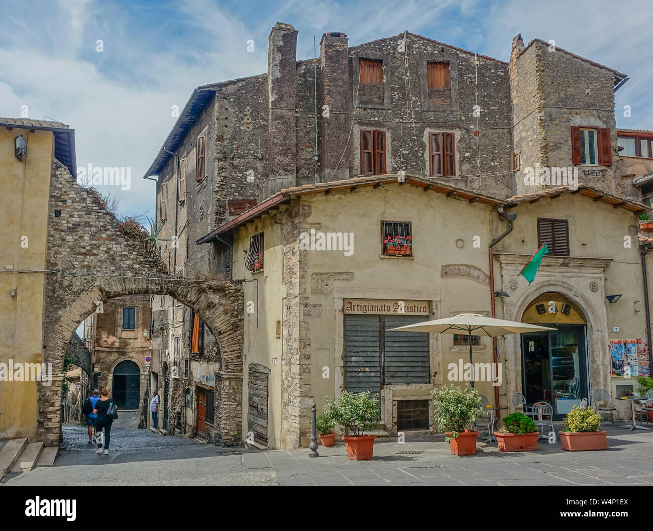 Tivoli, Lazio, Italy - September 6, 2017: Lively scene on a street in ...