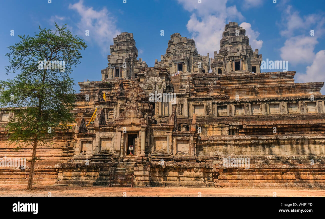 Angkor Temples, Siem Riep, Cambodia - February 12, 2018: Three towers ...