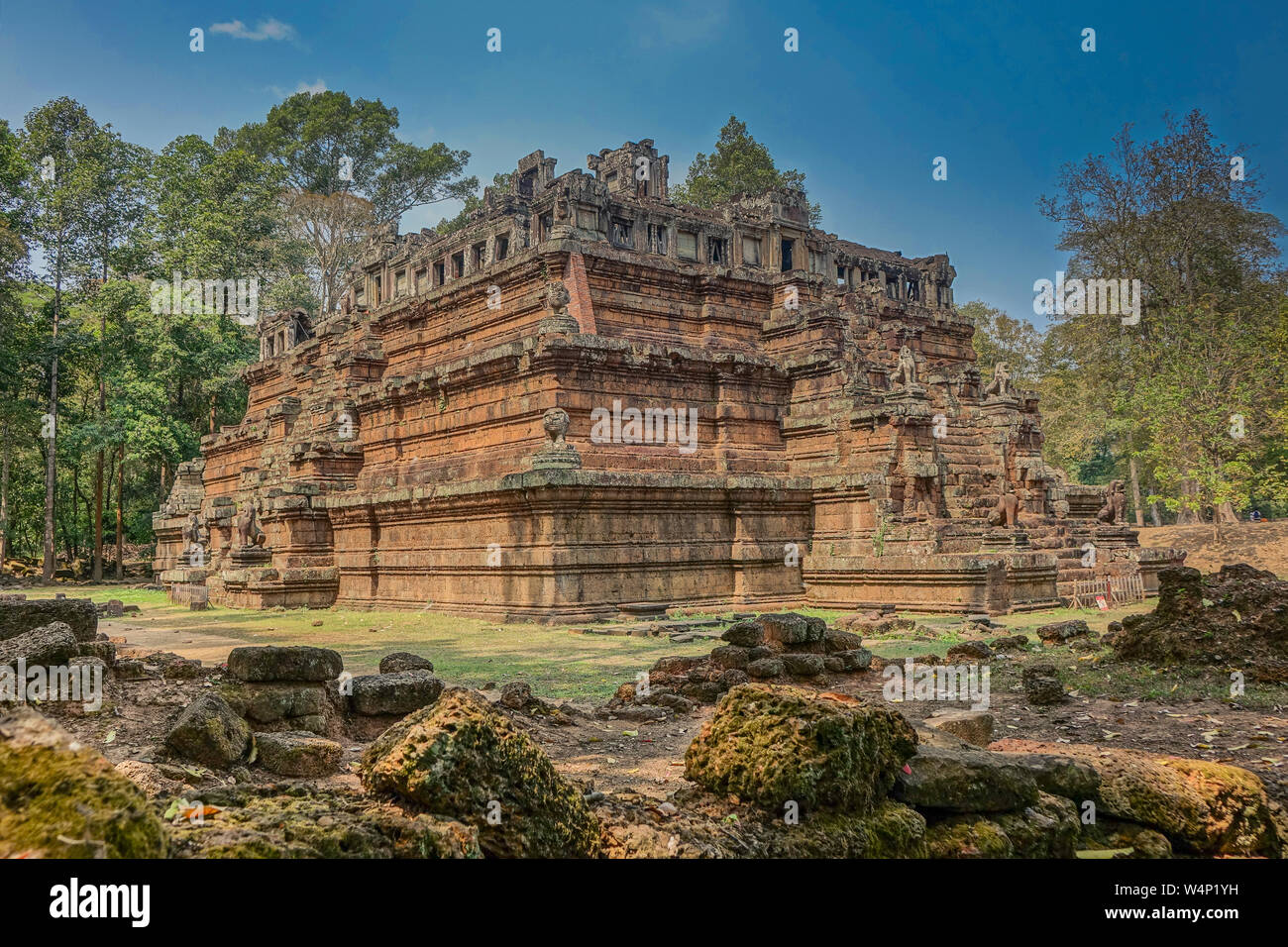 Angkor Temples, Siem Riep, Cambodia - February 12, 2018: Pyramid shaped ...