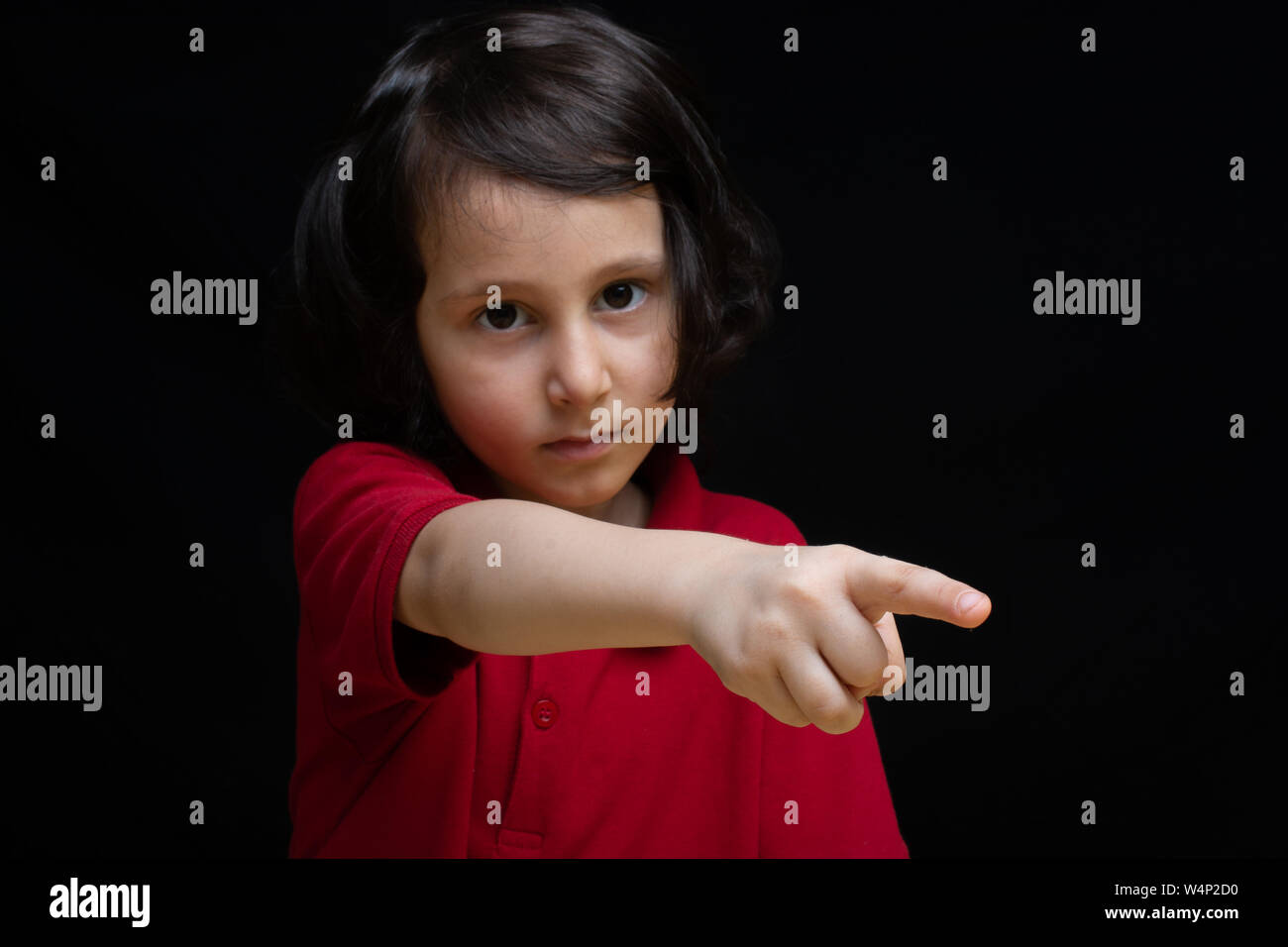 Boy pointing his finger hi-res stock photography and images - Alamy