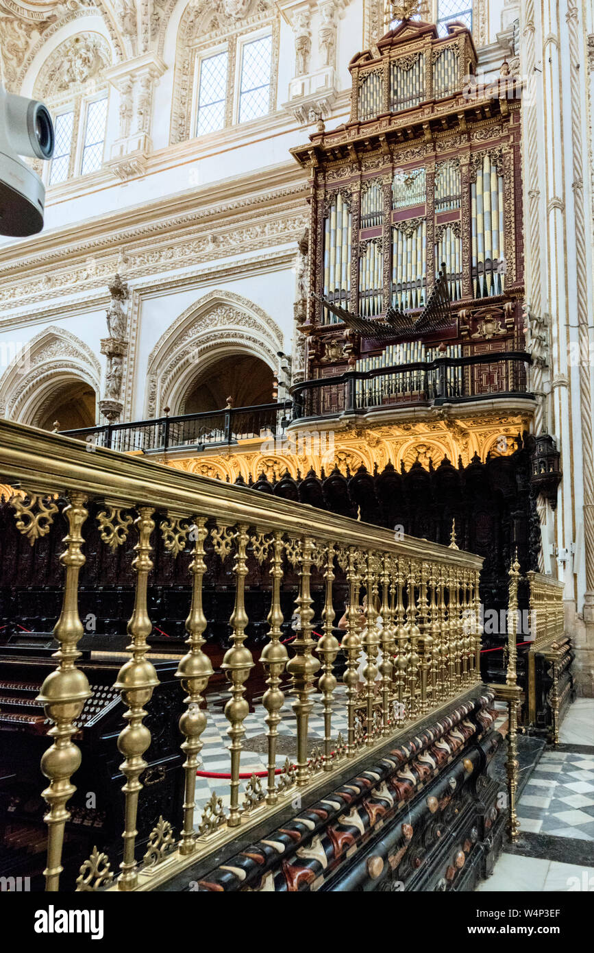Epistle Side Organ in the Cathedral of Cordoba, Spain Stock Photo - Alamy