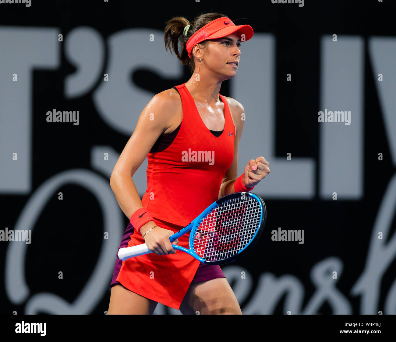 Ajla Tomljanovic of Australia in action during her quarter-final match ...