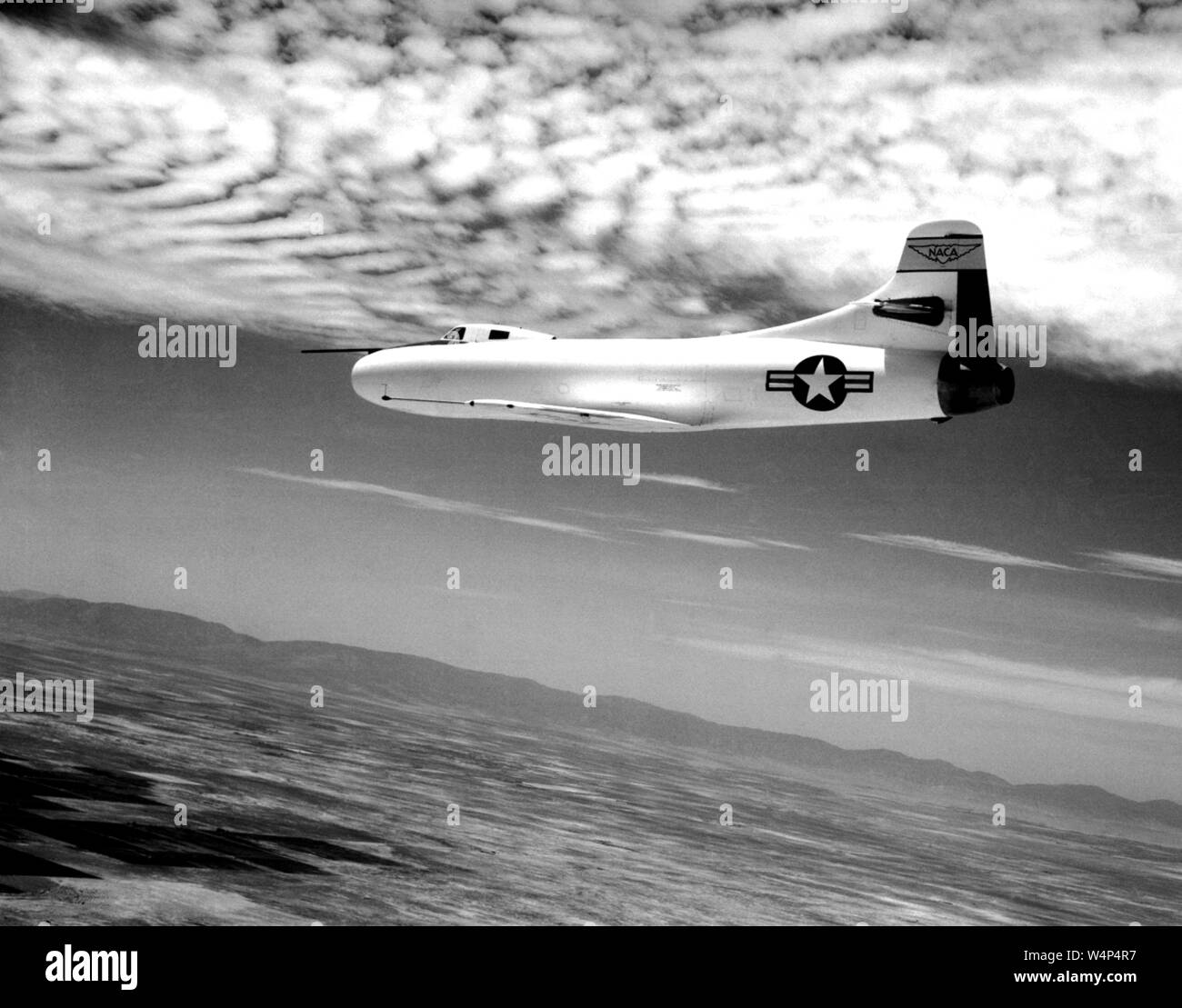 D-558-1 Skystreak aircraft in flight, designed by the Douglas Aircraft ...