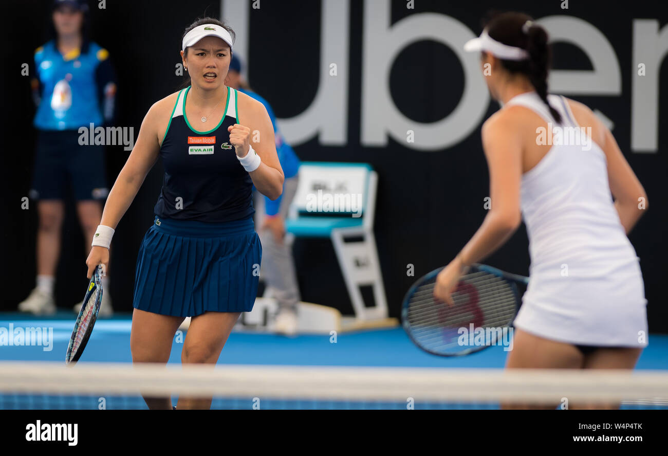 Latisha Chan & Hao-Ching Chan of Chinese Taipeh in action during the ...