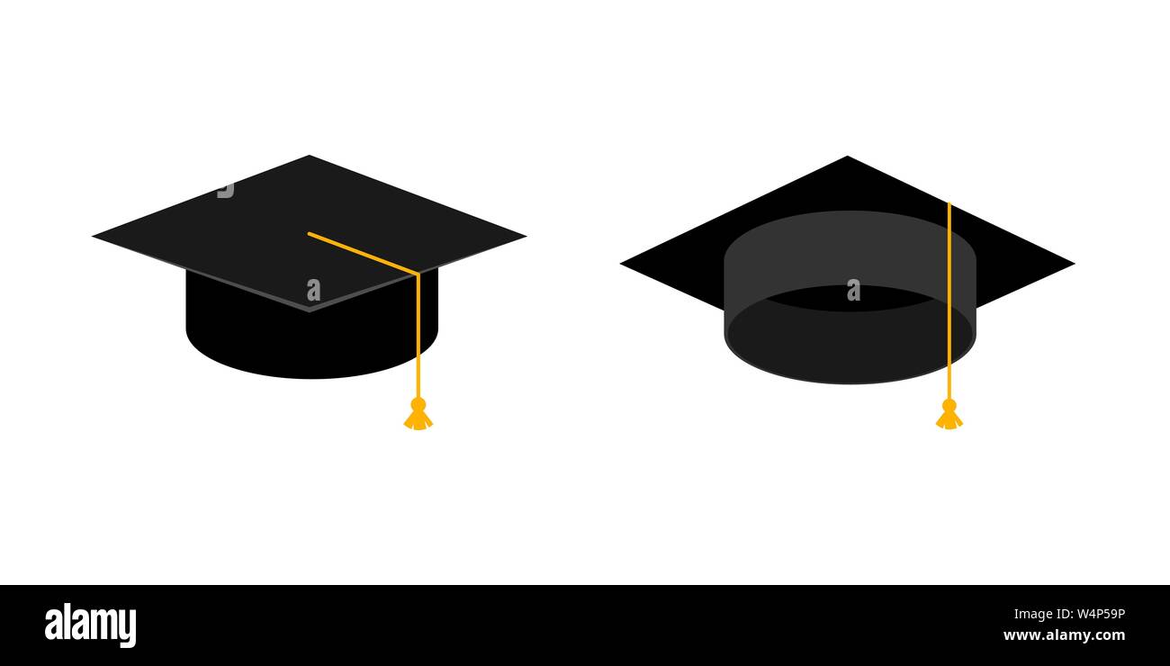 University graduation cap set. Academy hat. Education concept icon ...