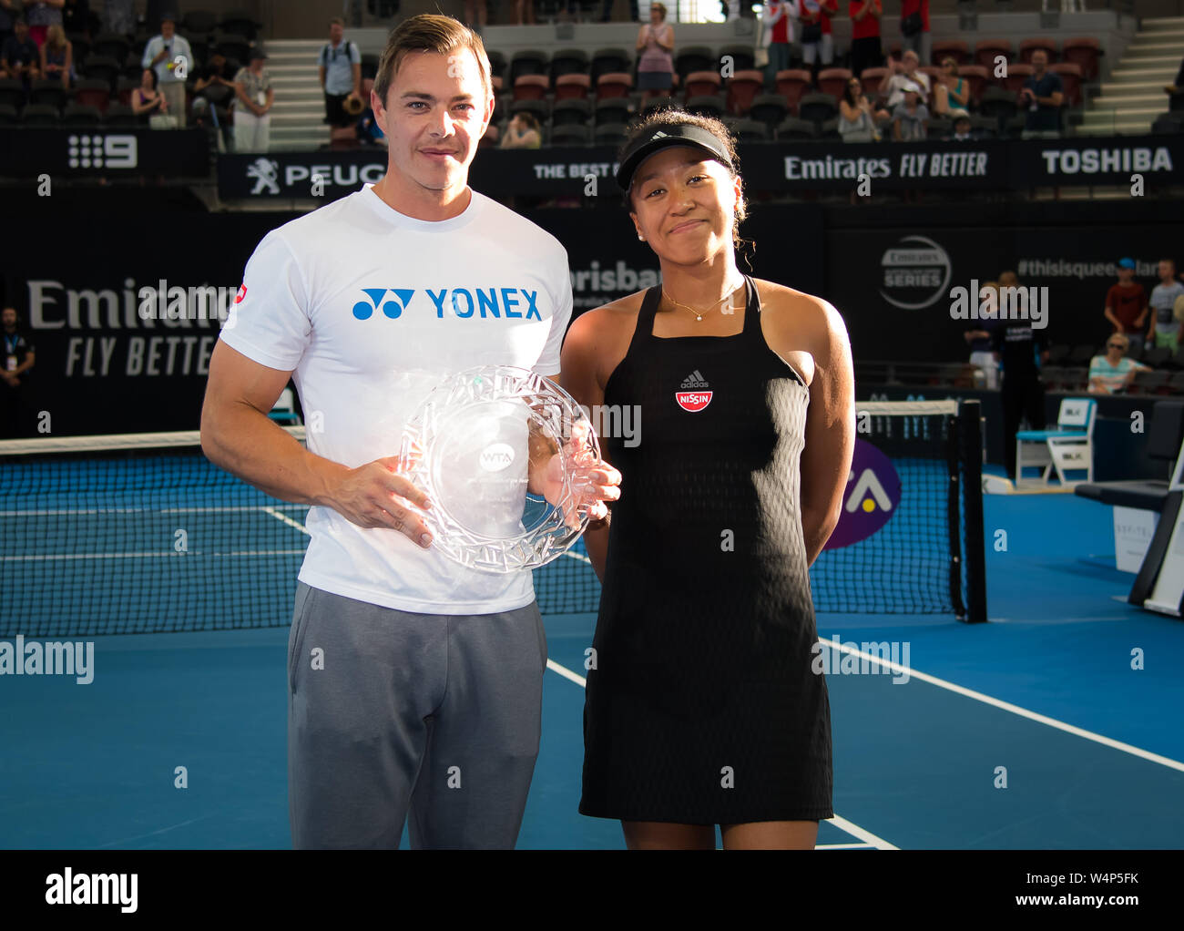 Sascha Bajin poses with Naomi Osaka after being awarded the WTA Coach ...