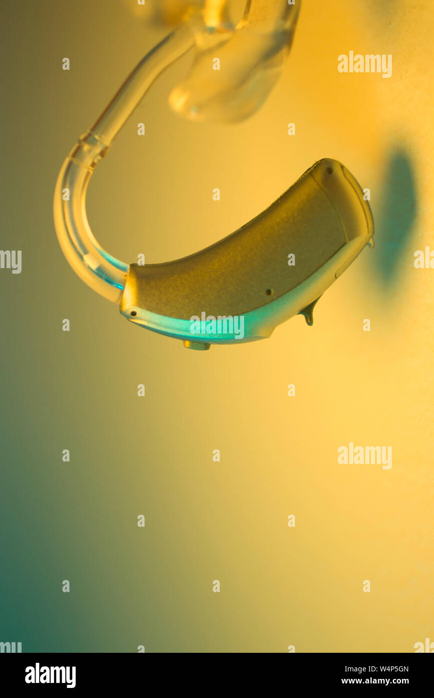 Modern digital hearing aid for deafness and deaf people Stock Photo - Alamy
